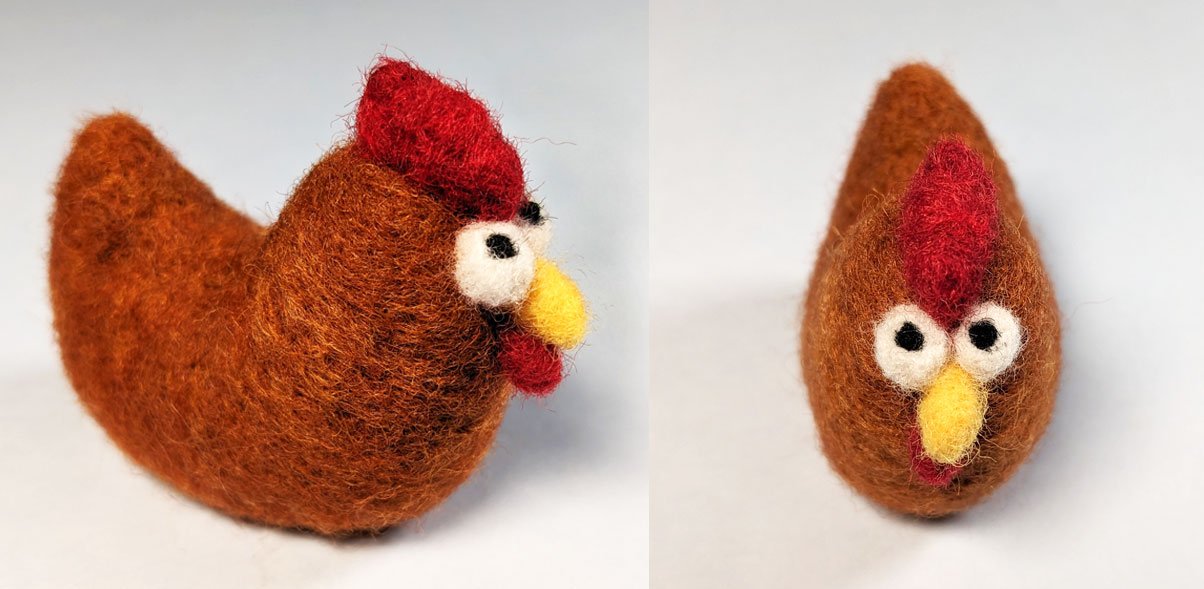 Free Template for Needle Felting a Chicken – Julie's Felted Friends